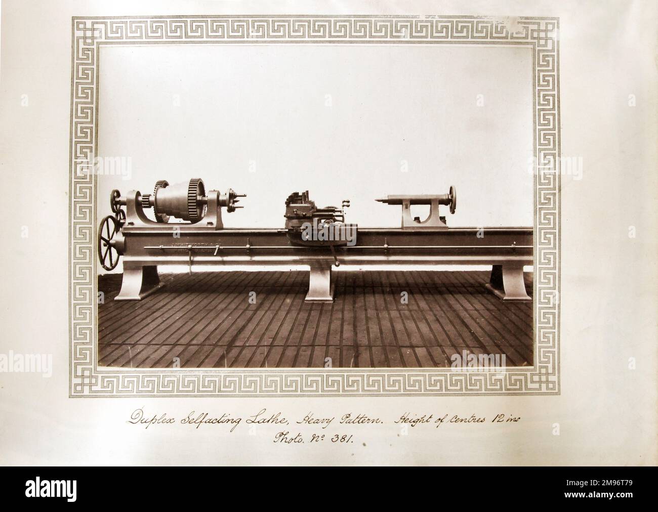 Duplex self-acting lathe, heavy pattern. Height of centres 12 inches ...