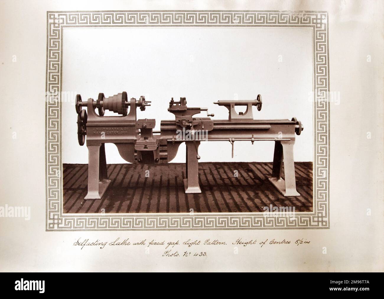 Self-acting lathe with fixed gap, light pattern. Height of centres 8.5 ...