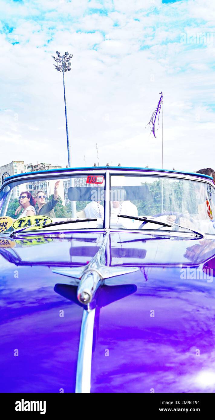 Classic cars in the Havana in Republic of Cuba, Caribbean Stock Photo ...