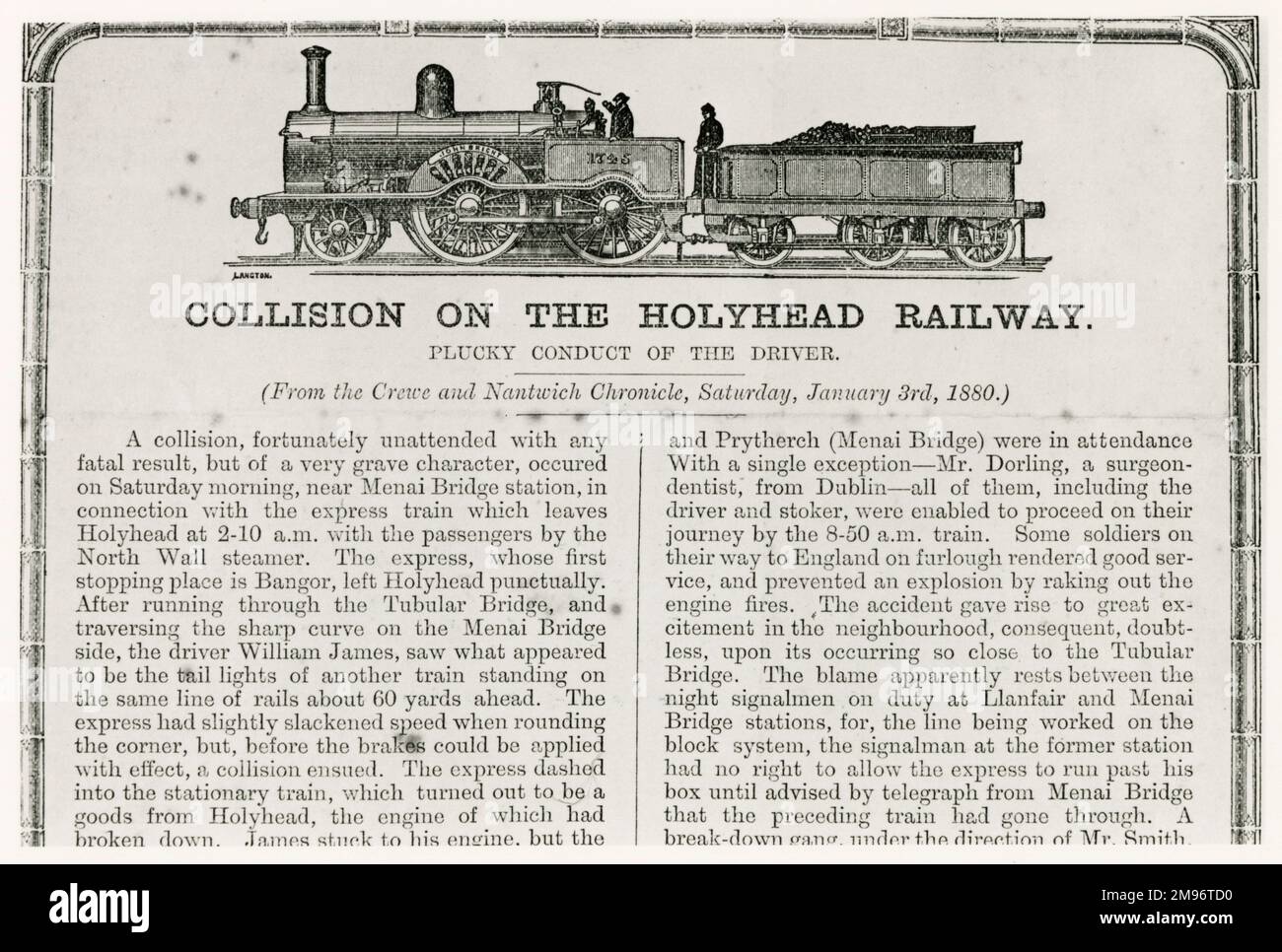 ?John Bright?- collision on the Holyhead Railway, 1880 Stock Photo - Alamy