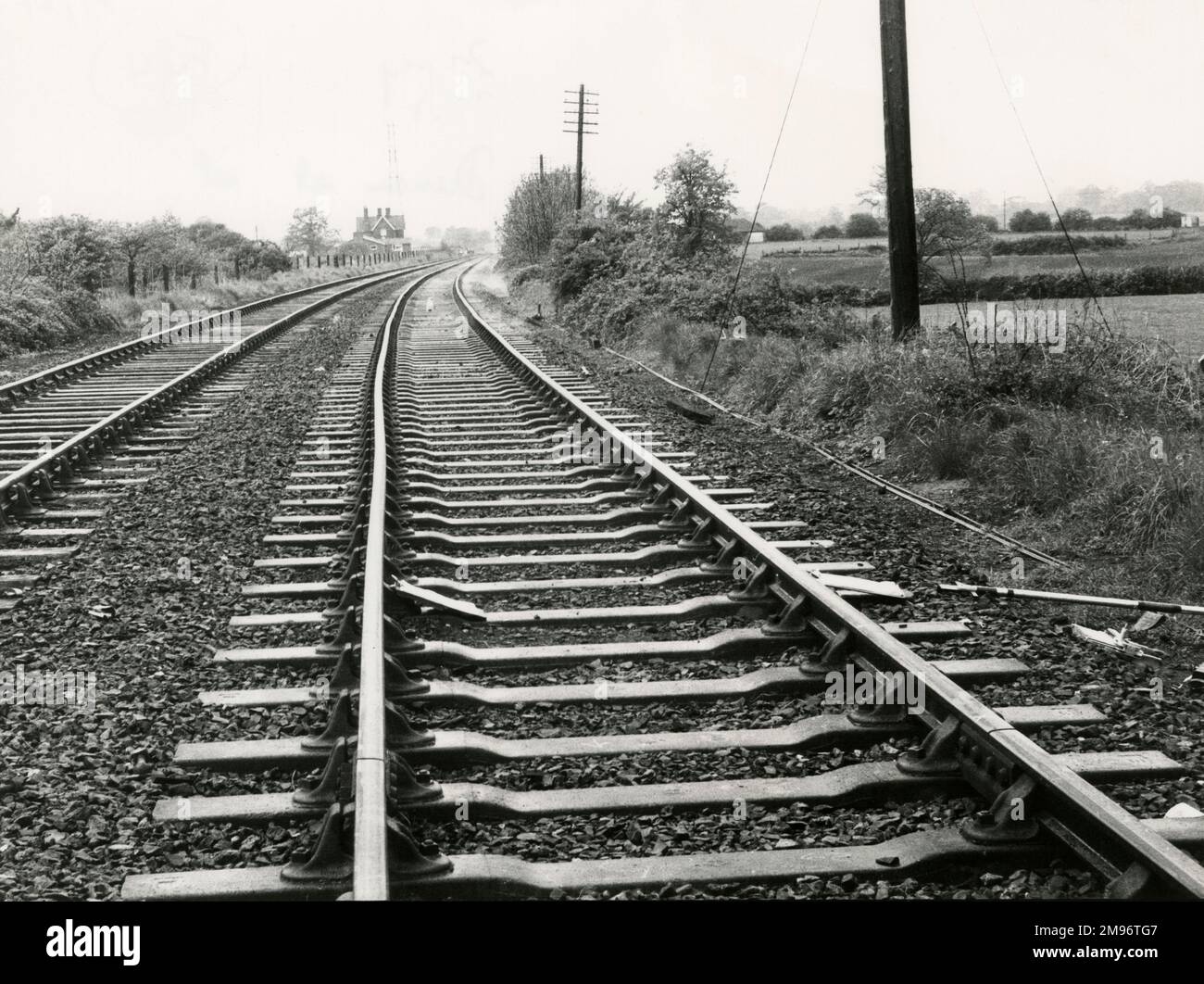 Section of track showing cyclic variation in alignment, 1977 Stock ...