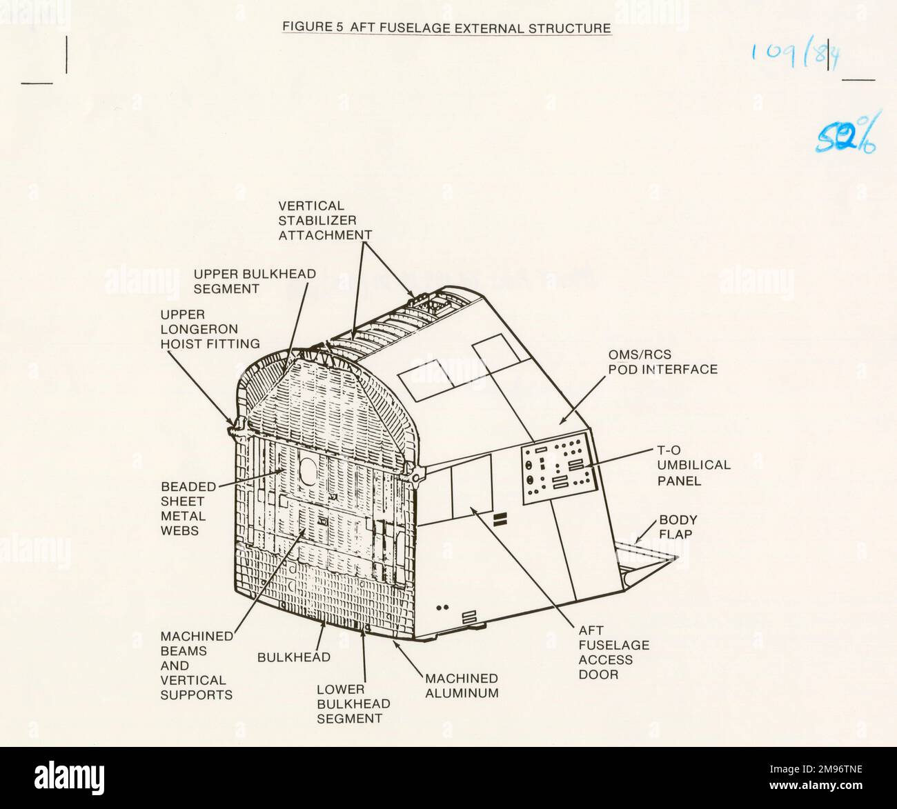 Diagram of AFT fuselage external structure of the Space Shuttle Orbiter ...
