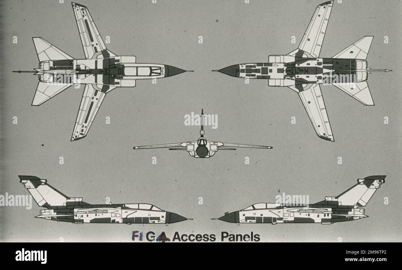 Diagram of access panels on the Tornado aircraft Stock Photo - Alamy