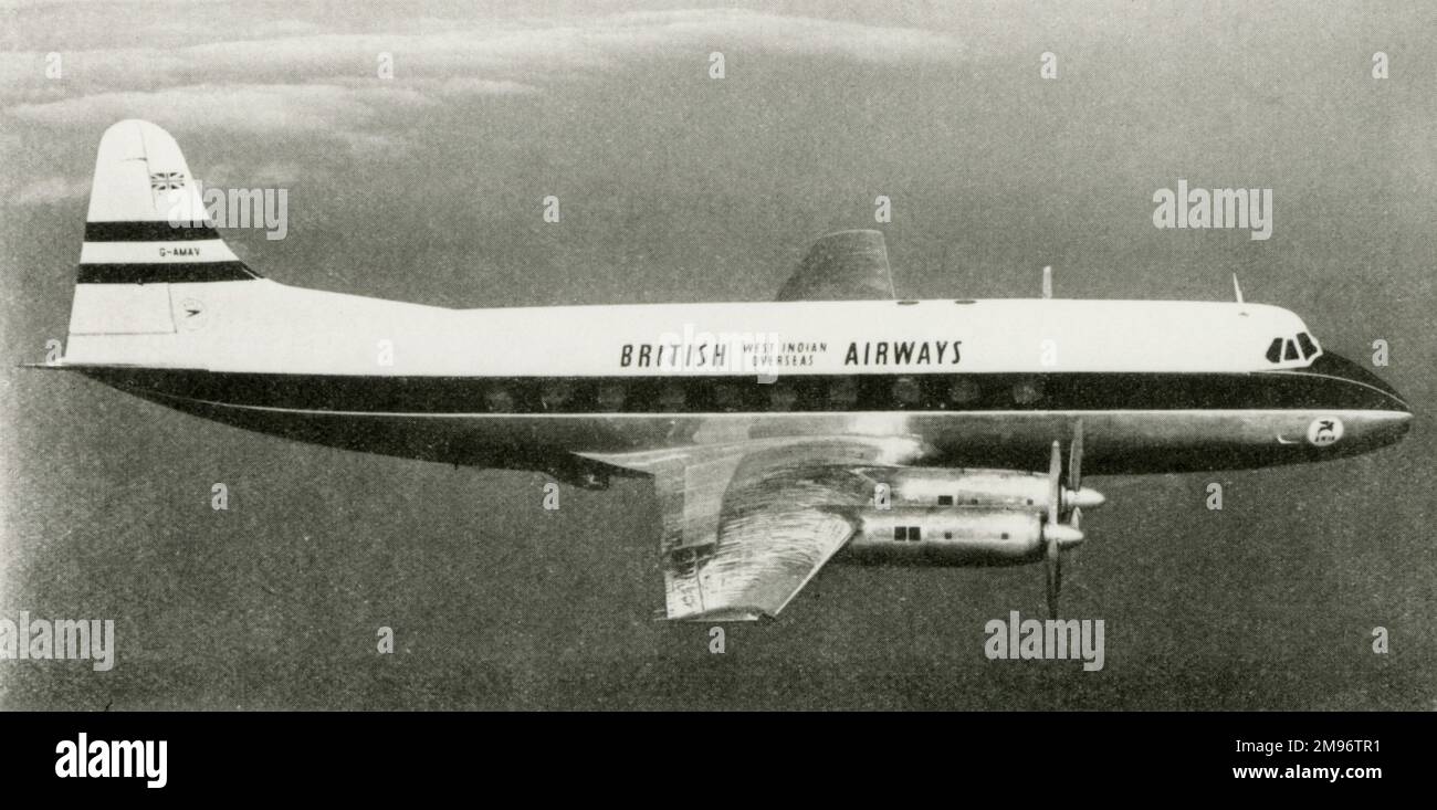 The Vickers Viscount (four Rolls-Royce Dart turboprop engines) in the ...