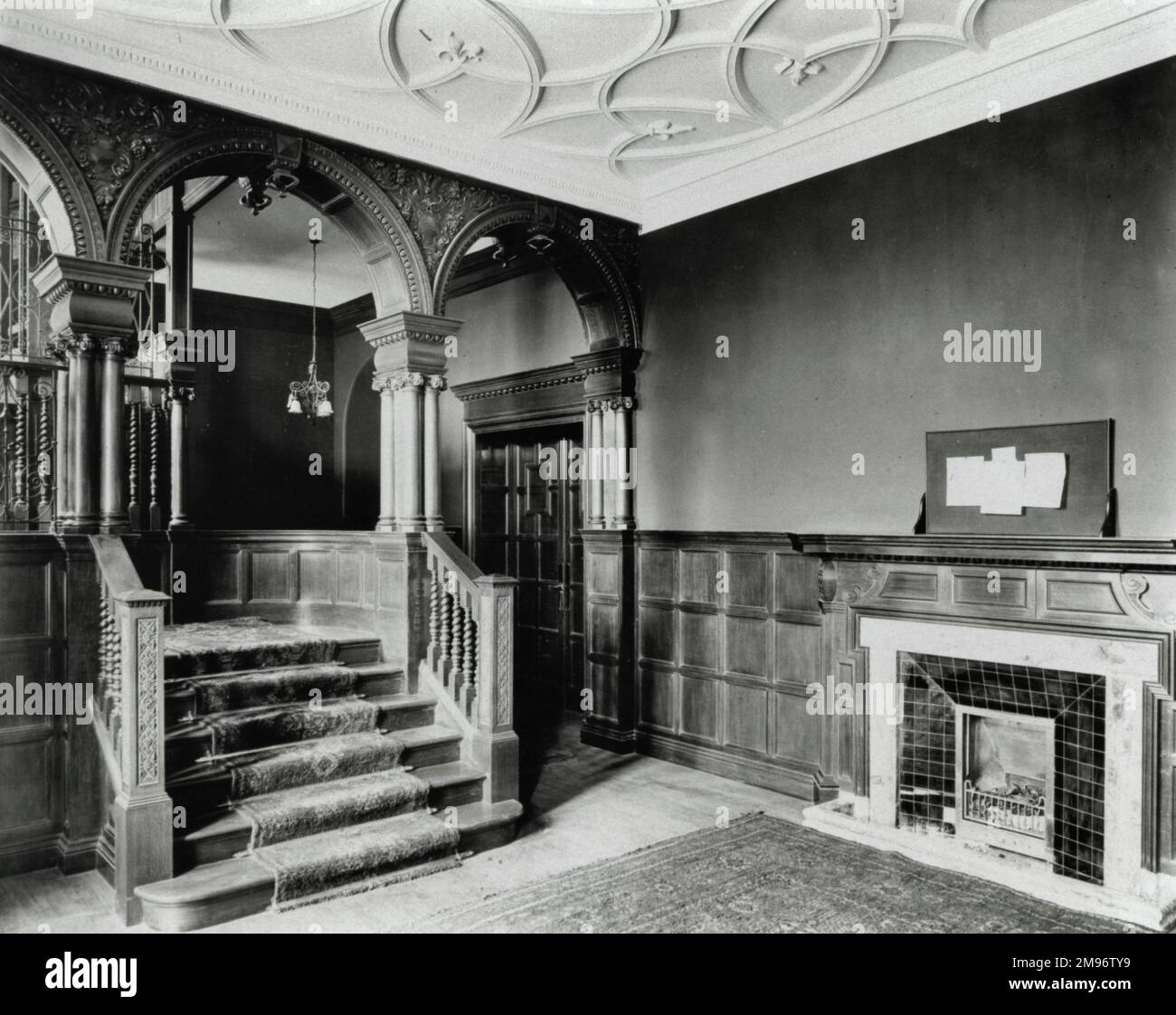 IMechE: view of staircase leading into marble hall Stock Photo - Alamy