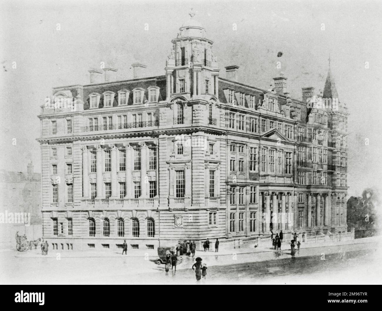 2 IMechE: architectural design for new wing of building, built in 1912 ...