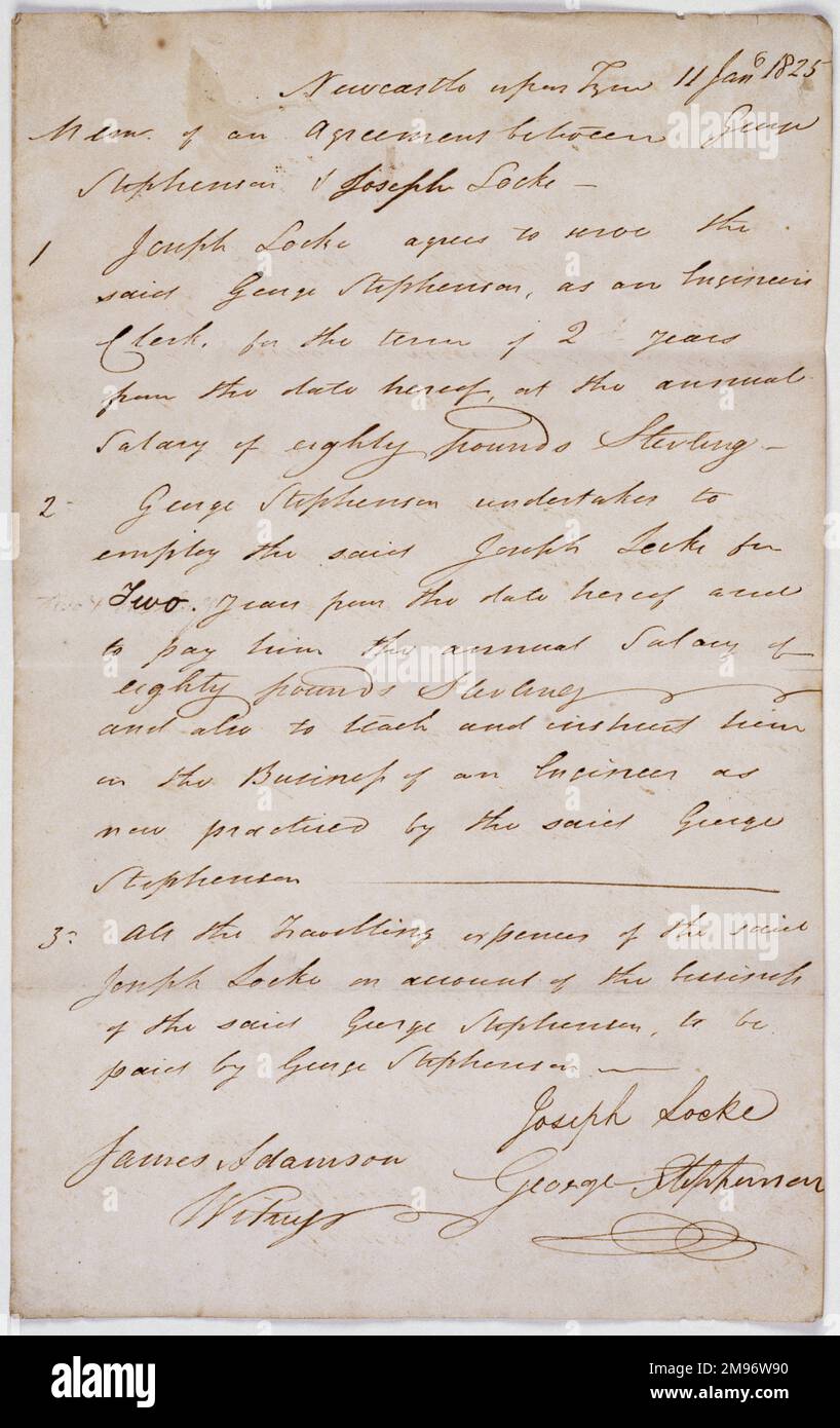 George Stephenson?s letters Stock Photo - Alamy