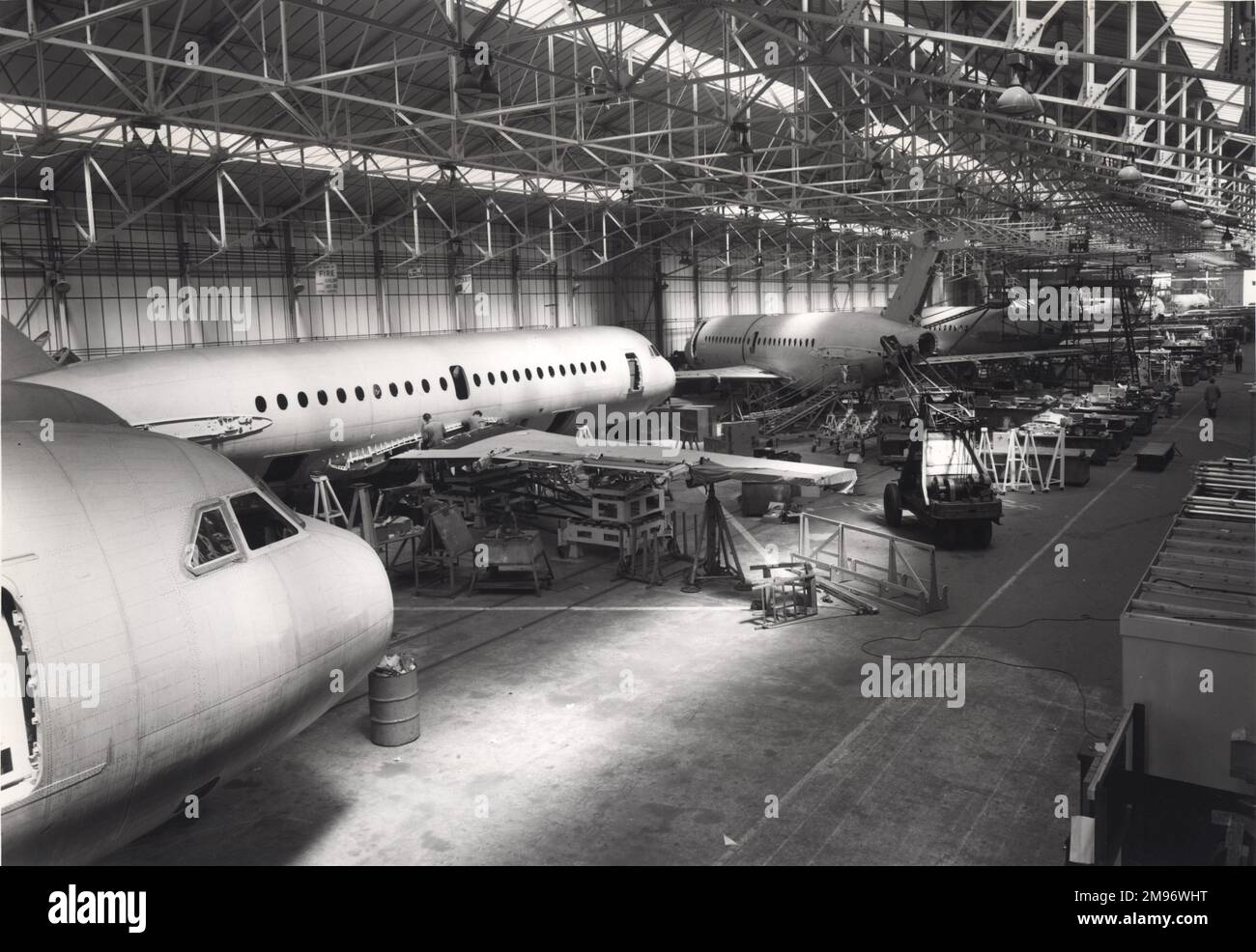BAC One-Eleven final assembly line at Hurn. 27th May 1964 Stock Photo ...