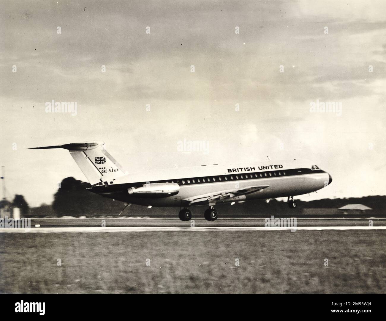The first BAC One-Eleven, G-ASHG, at BAC’s Hurn factory prior to its first flight Stock Photo ...