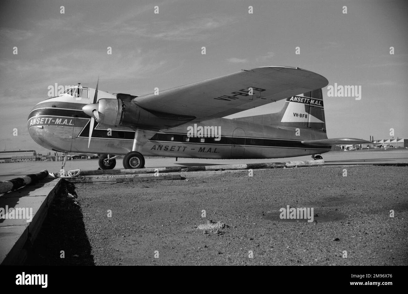 A Bristol 170 freighter operated in Australia by Ansett-MAL, created ...
