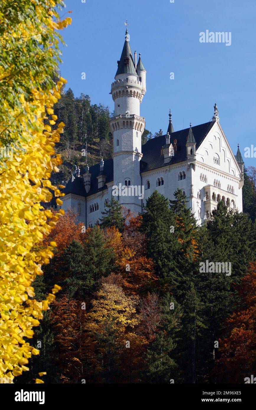 Germany, Bayern, Fussen, Schwangau: Neuschwanstein Palace (1886 AD) in ...
