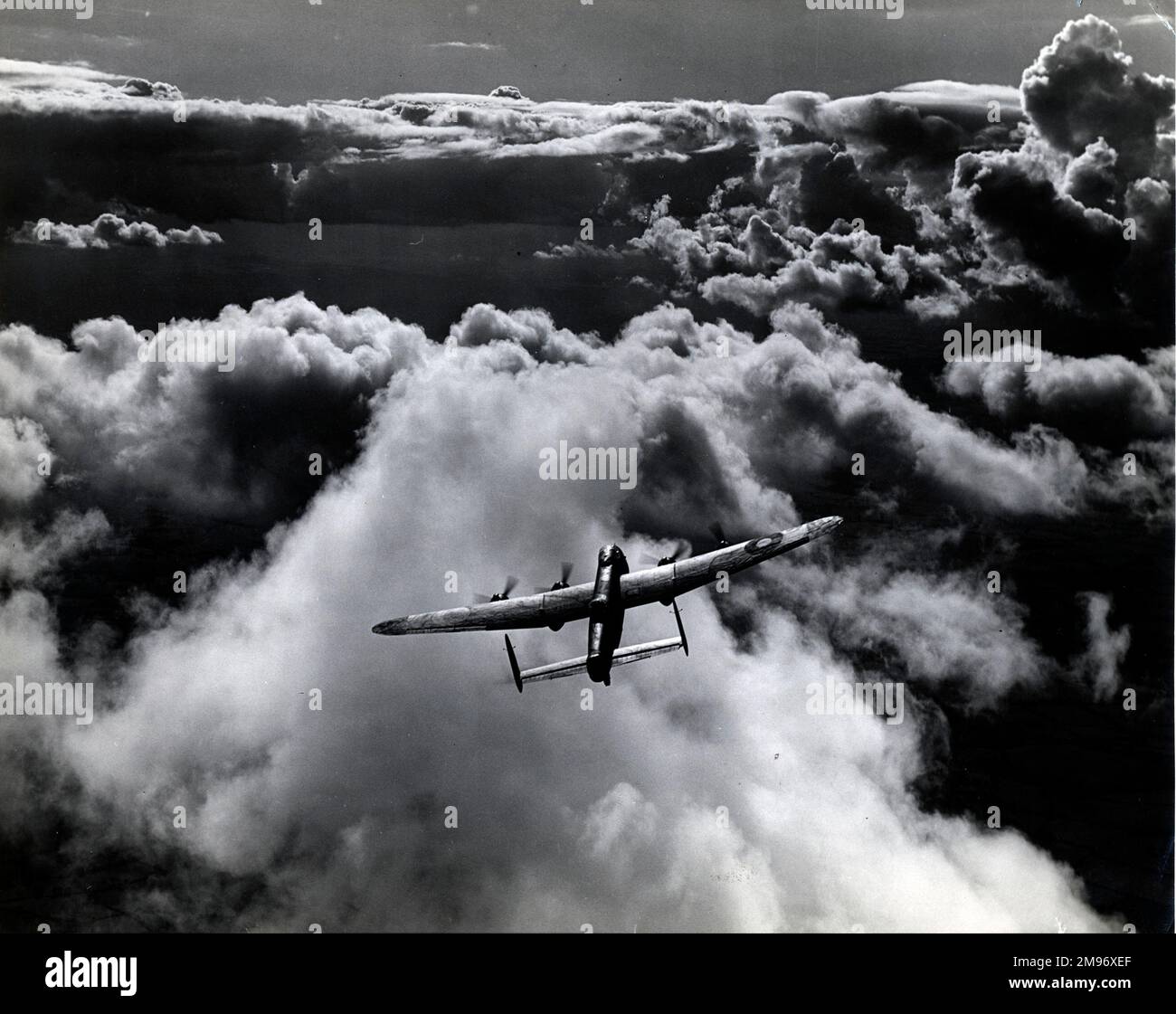 Avro Lancaster II flying above cloud Stock Photo - Alamy