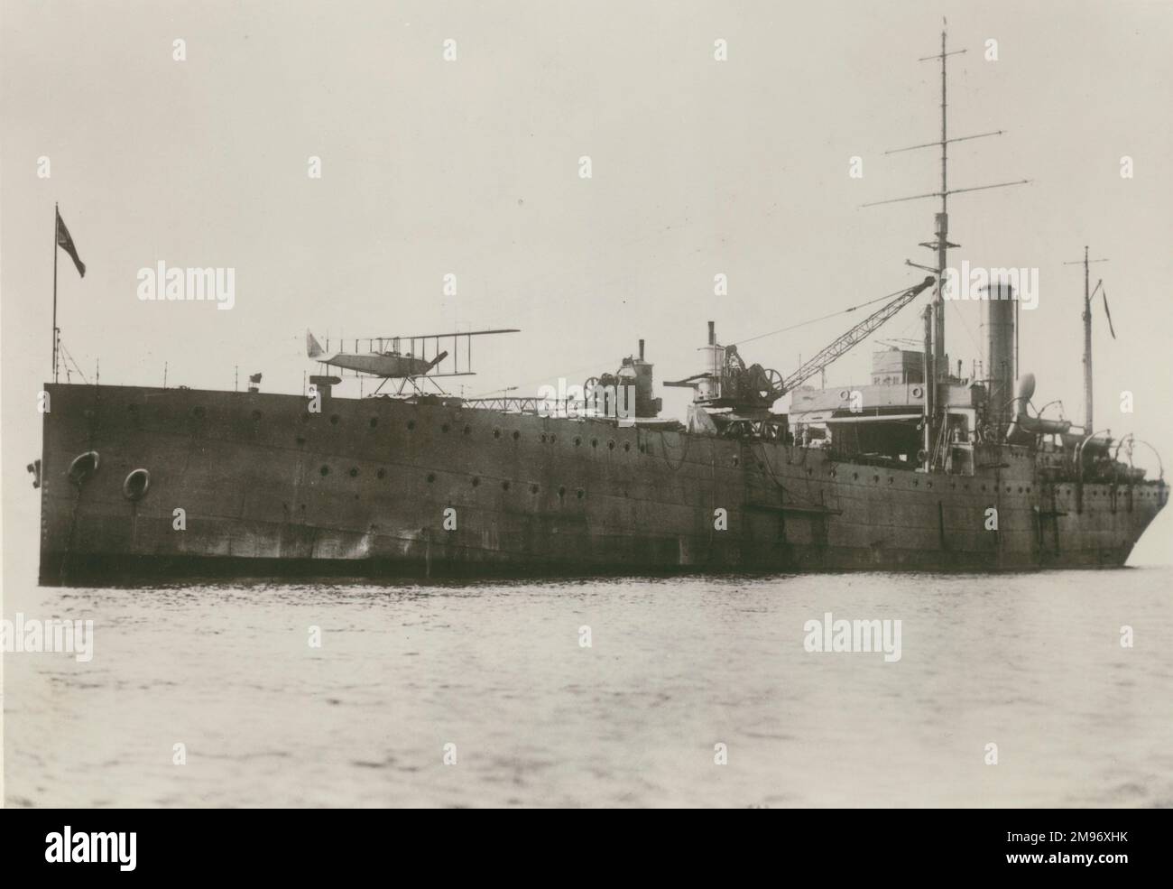 A Sopwith Seaplane Type 807 on the seaplane carrier HMS Ark Royal in ...