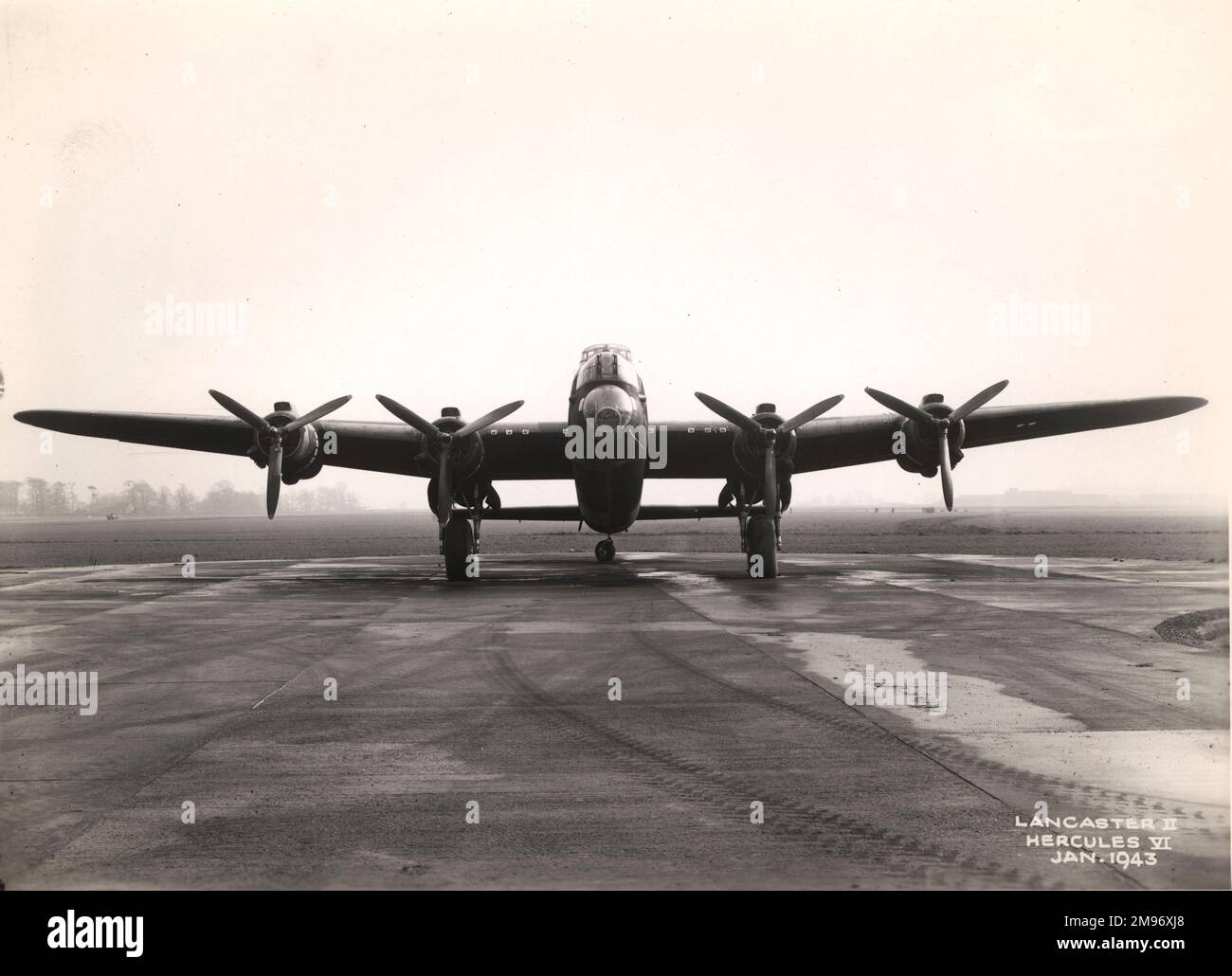 Avro Lancaster II on the ground, from the front. January 1943 Stock ...