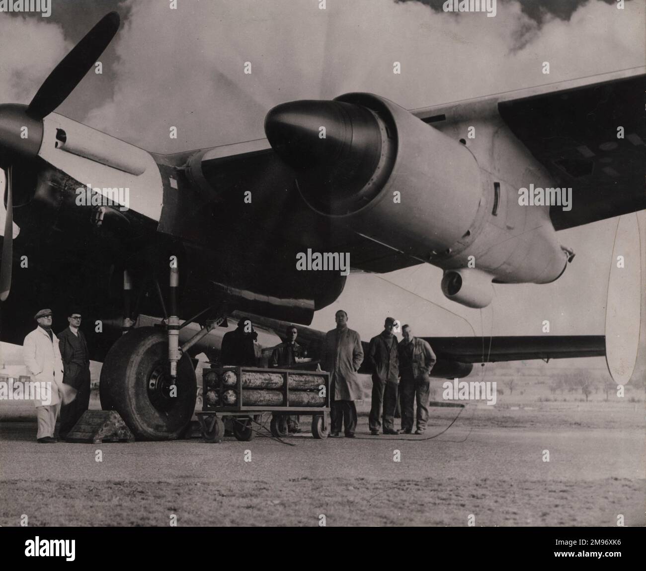 Ground running an Armstrong Siddeley Python turboprop on an Avro ...