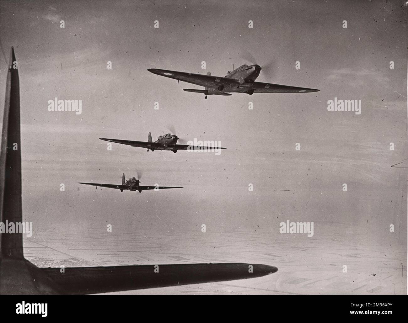 Three Fairey Battles over France. February 1940 Stock Photo - Alamy