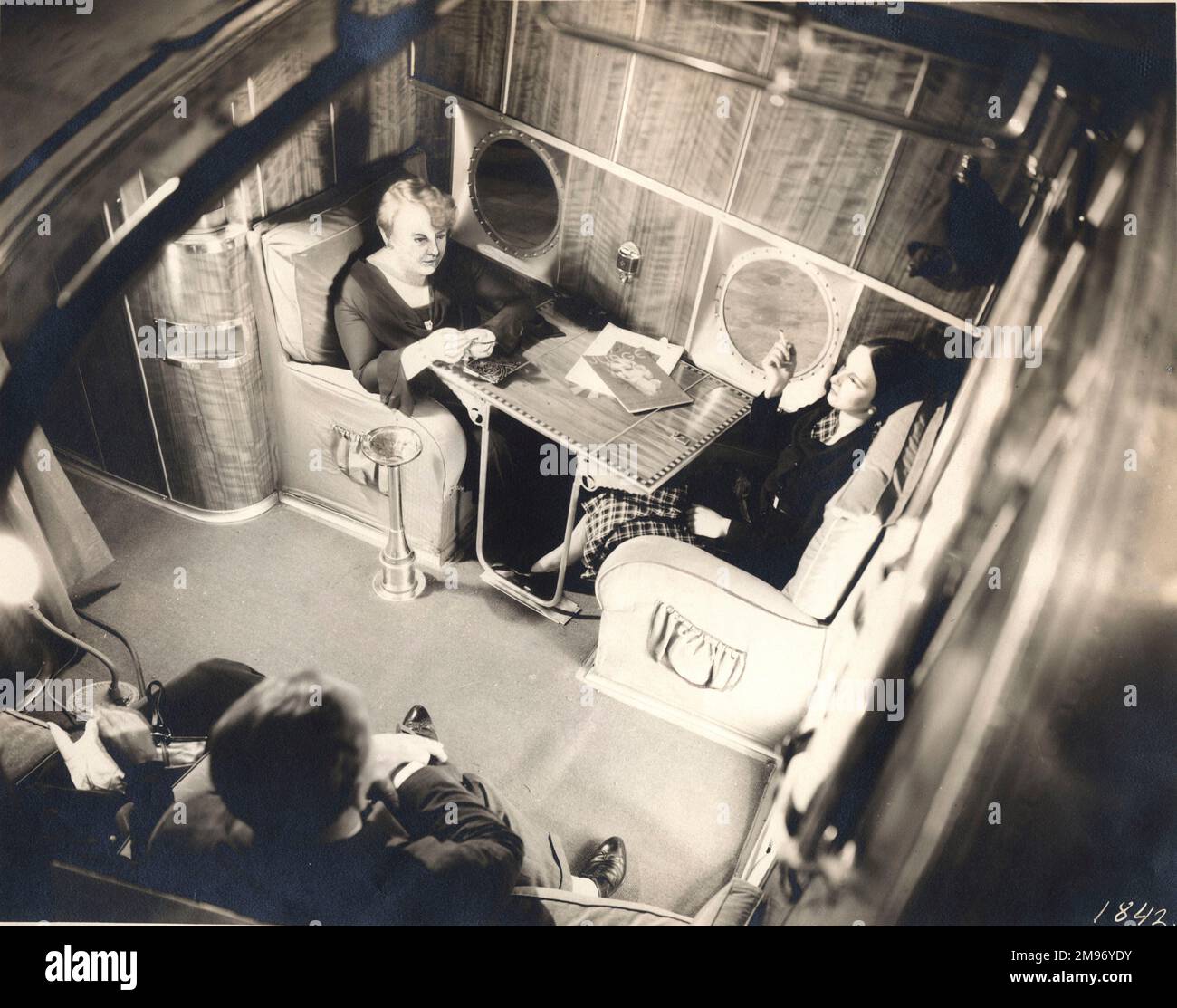 Overhead view of a cabin in a Sikorsky S-42 Stock Photo - Alamy