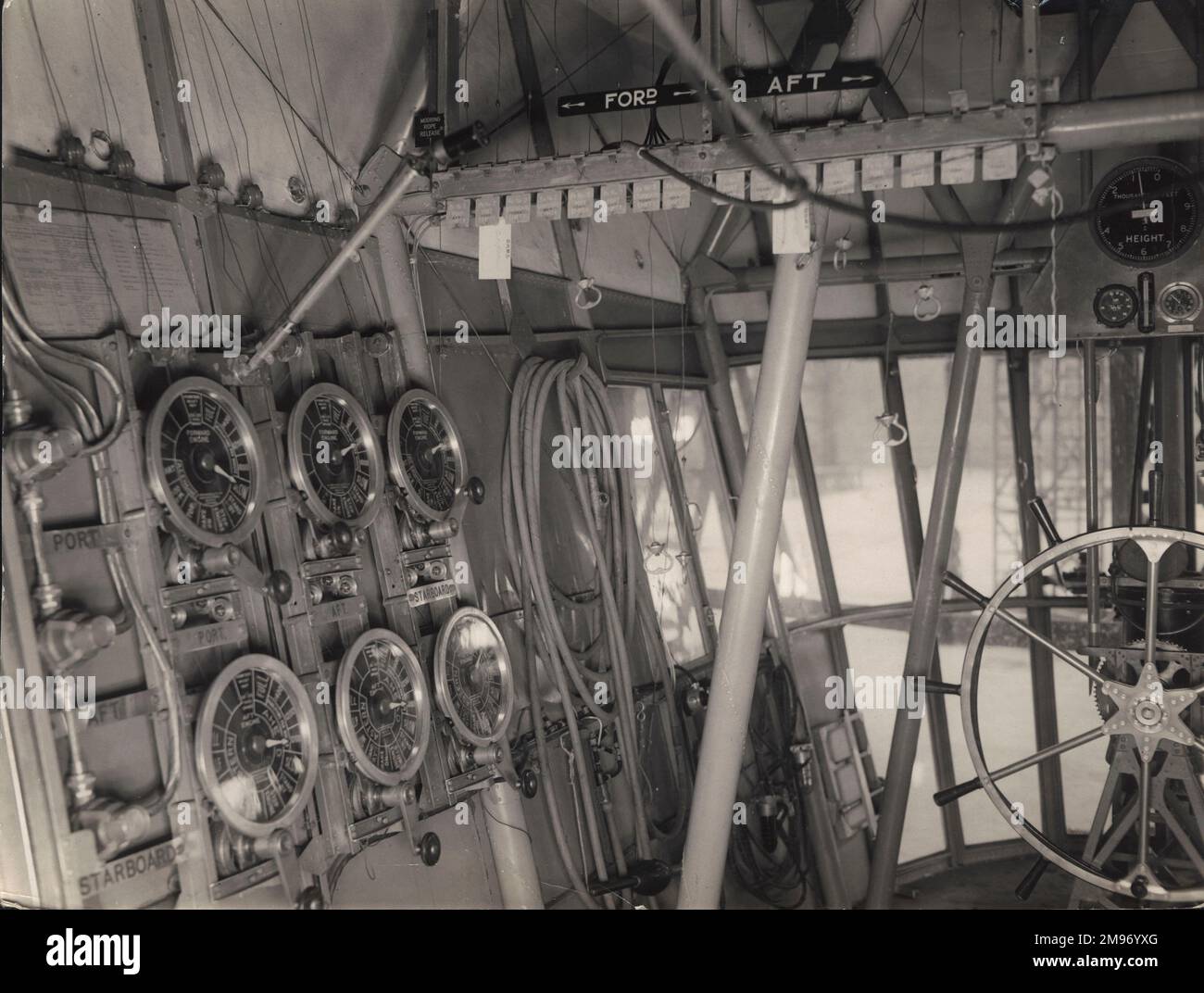 Inside the control car of the R101 Stock Photo - Alamy