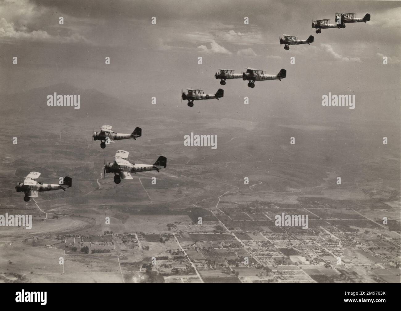 A formation of US Navy Vought Corsair biplanes Stock Photo - Alamy