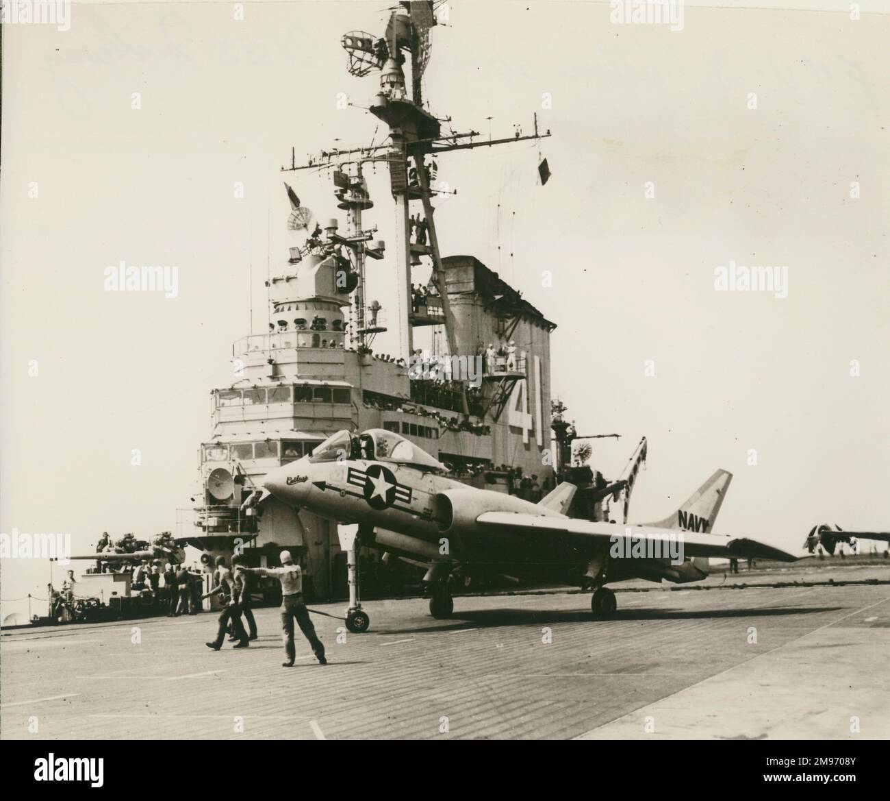 Vought F7U-3 Cutlass on USS Midway Stock Photo - Alamy