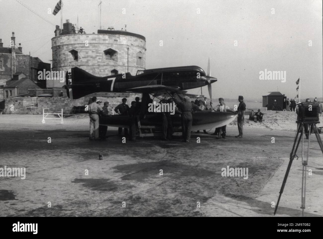 Macchi M67 Schneider Trophy racing seaplane at Calshot in September ...