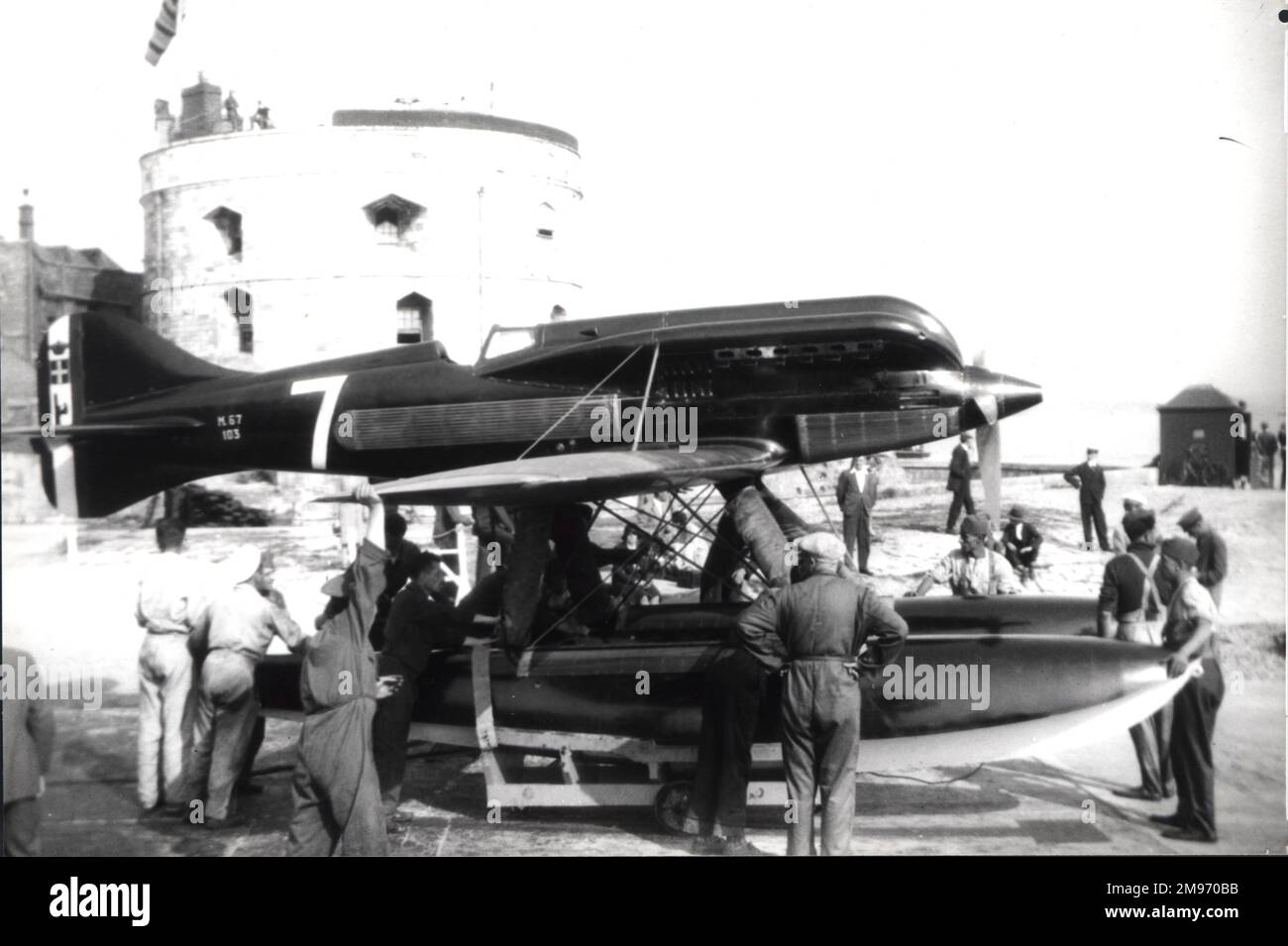 Macchi M67 Schneider Trophy racing seaplane at Calshot in September ...