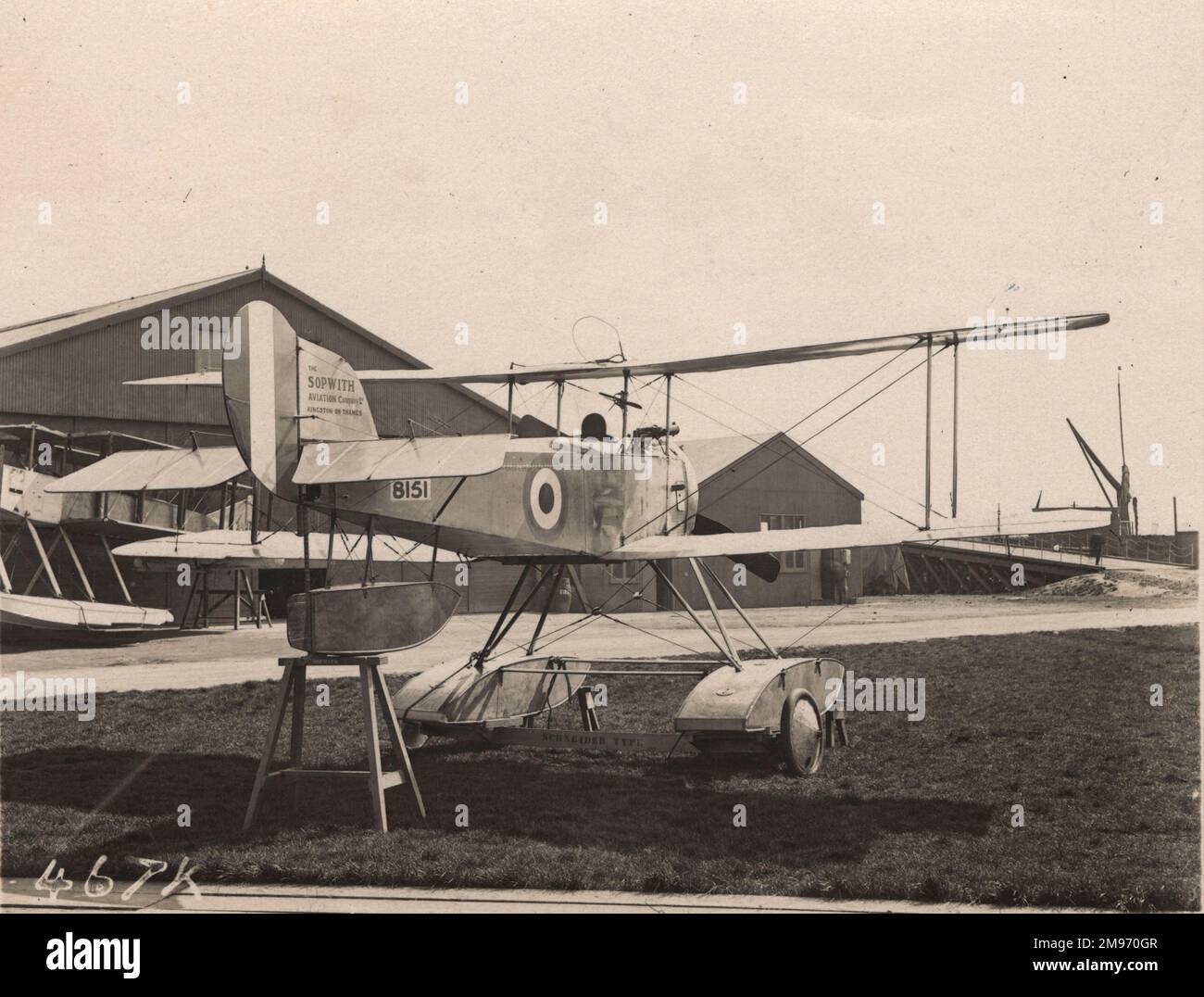 Sopwith Baby seaplane, 81151, with the experimental installation of a ...