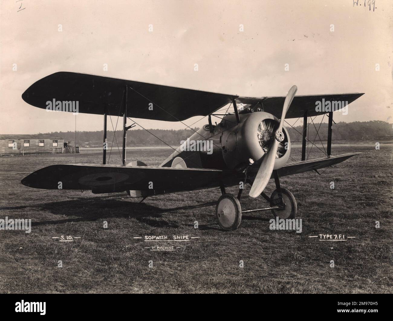 Sopwith 7F1 Snipe first prototype with single-bay wings and flay-sided ...