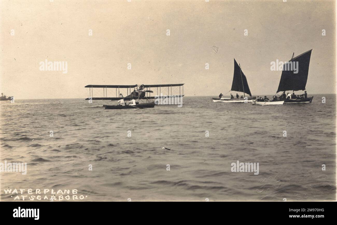 Sopwith Circuit Seaplane at Scarborough. 12 August 1913 Stock Photo - Alamy