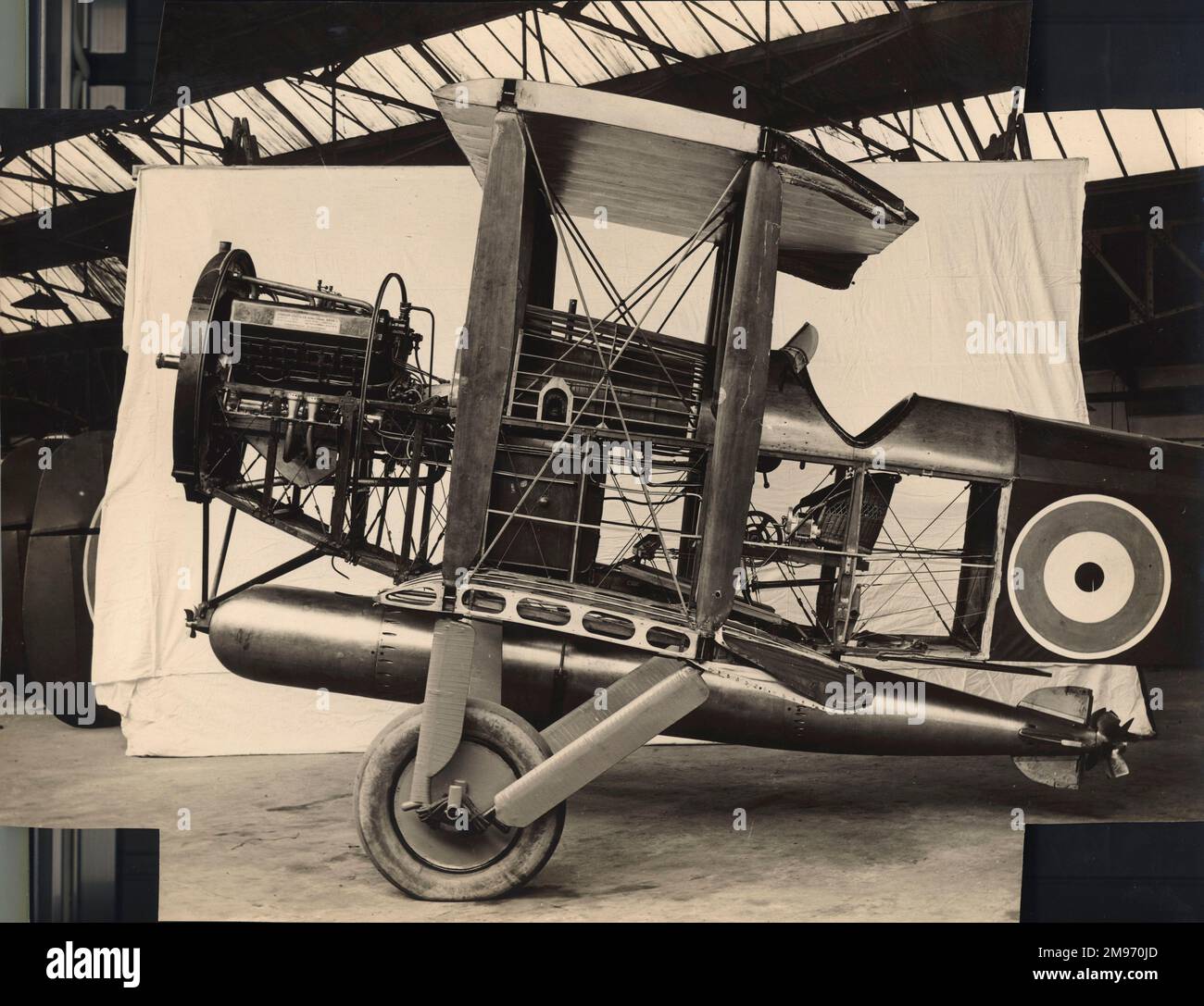 Early Blackburn installation of a MkIX torpedo on a Sopwith Cuckoo ...