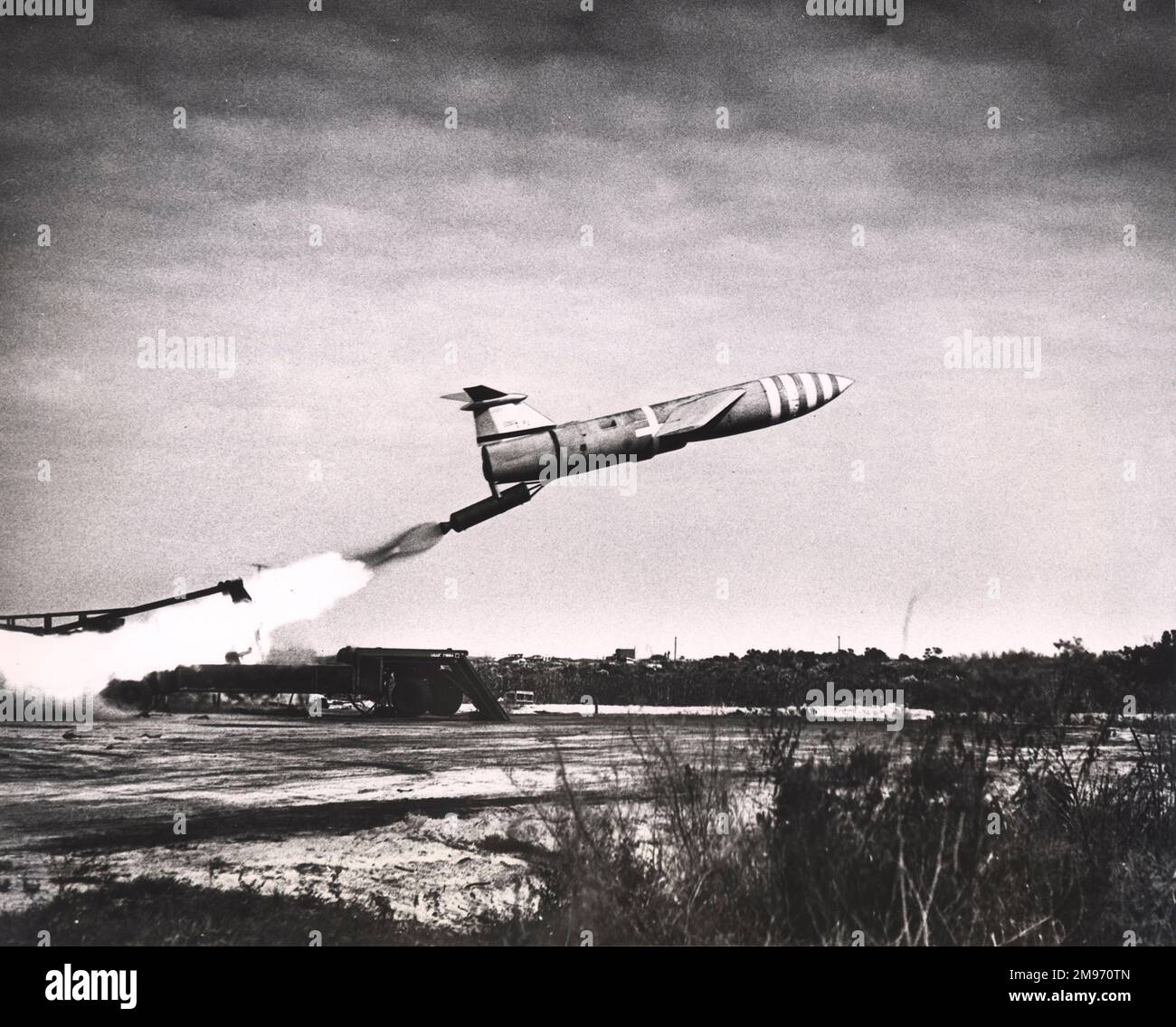 Martin Matador immediately after launch from its zero-length launcher ...