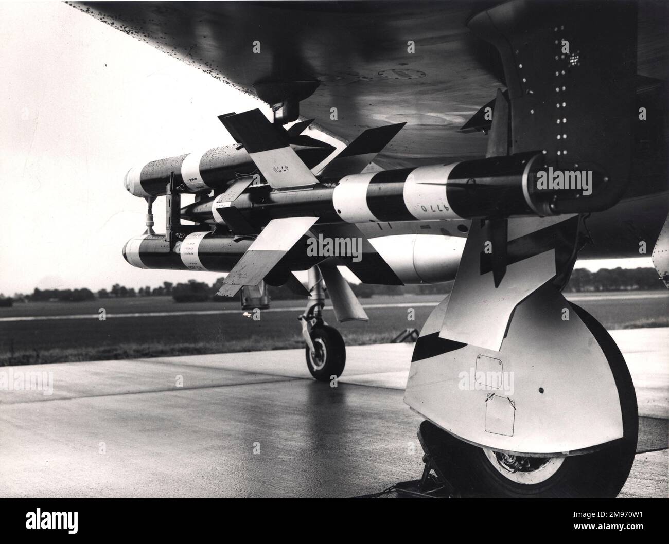 Fairey Fireflash air-to-air missile under the wing of Hawker Hunter 4 ...