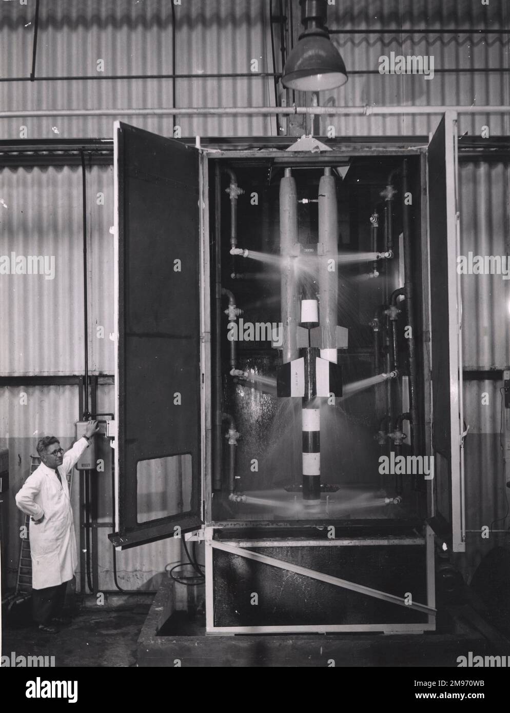 Fairey Fireflash air-to-air missile during water-jet testing Stock ...