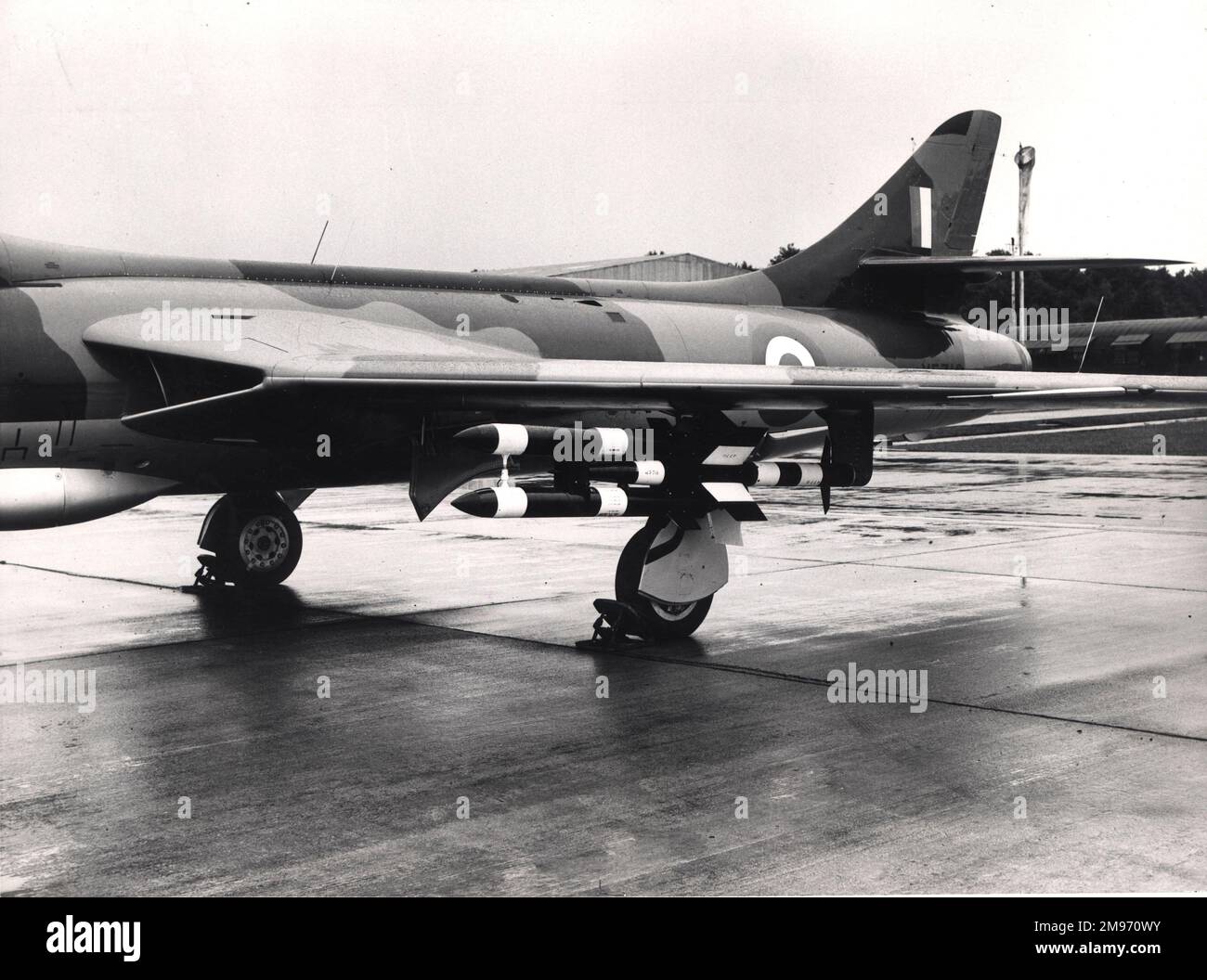 Fairey Fireflash air-to-air missile under the wing of Hawker Hunter 4 ...