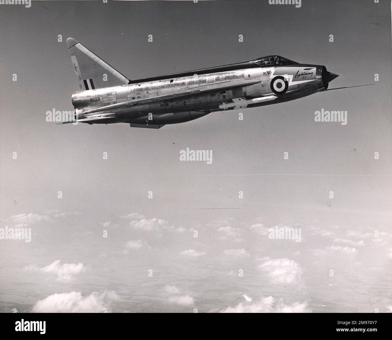 Development English Electric Lightning F1, XG331, in flight Stock Photo ...