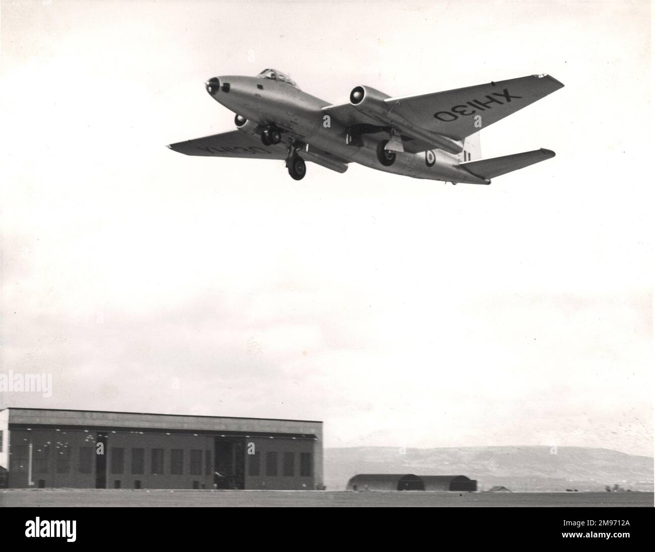 English Electric Canberra PR9, XH130, taking-off from Sydenham Stock ...
