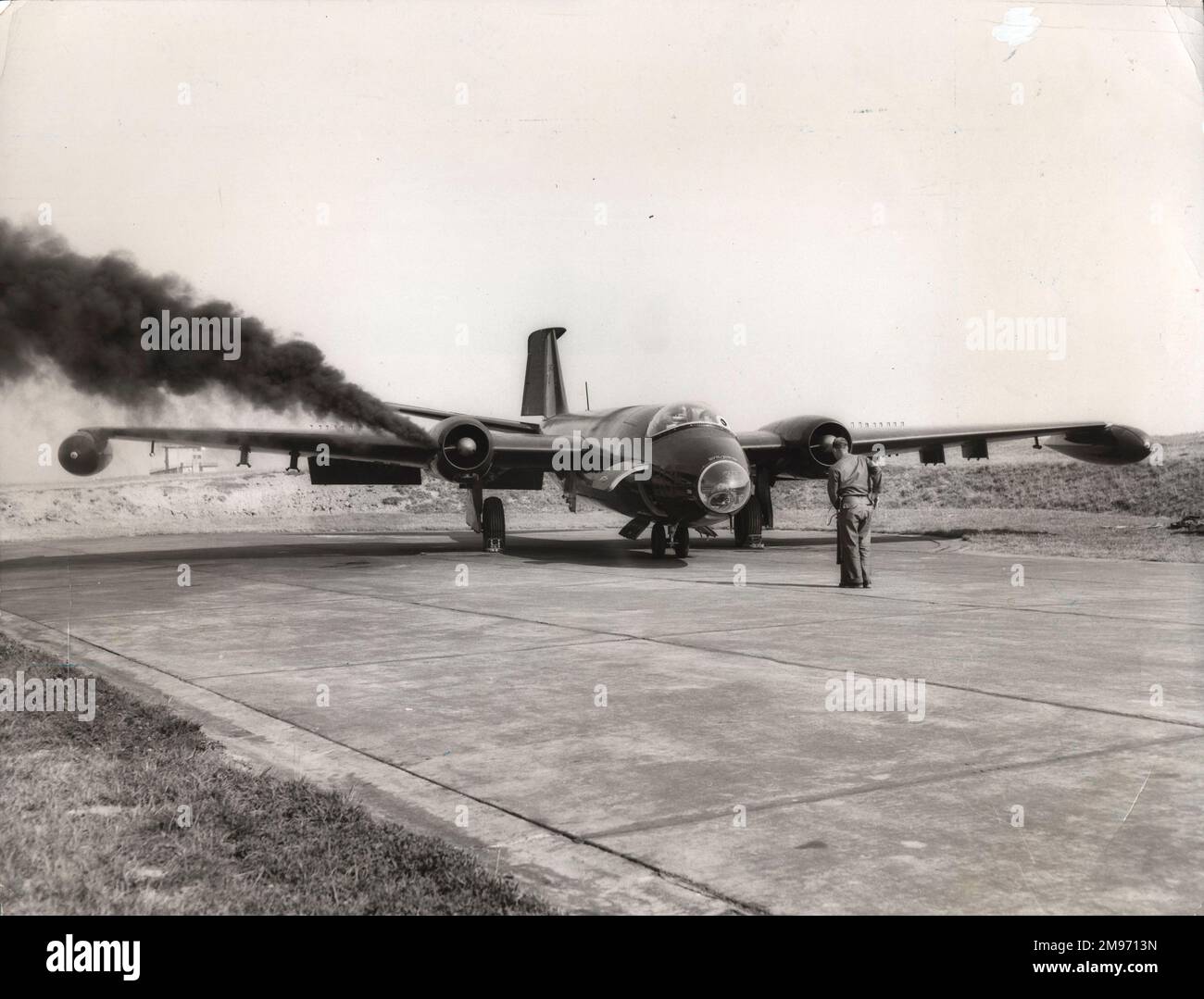 A Martin B-57A starts an engine in Germany in 1956 Stock Photo - Alamy