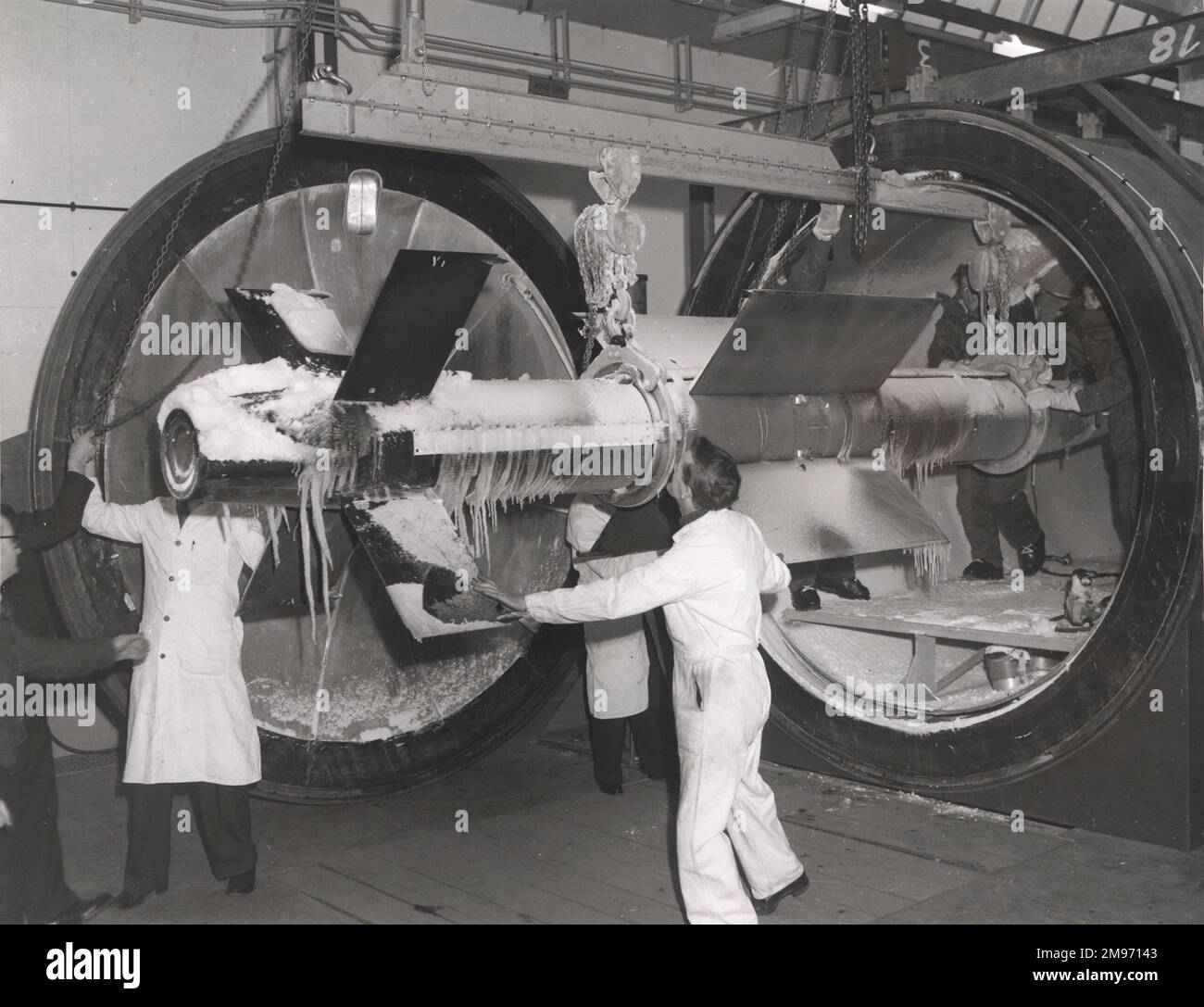 A technician inspects an Armstrong Whitworth Seaslug ship-to-air ...