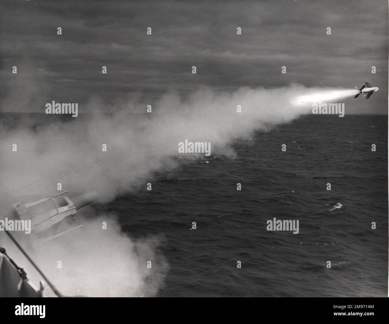 Short Seacat ship-to-air missile is launched Stock Photo - Alamy