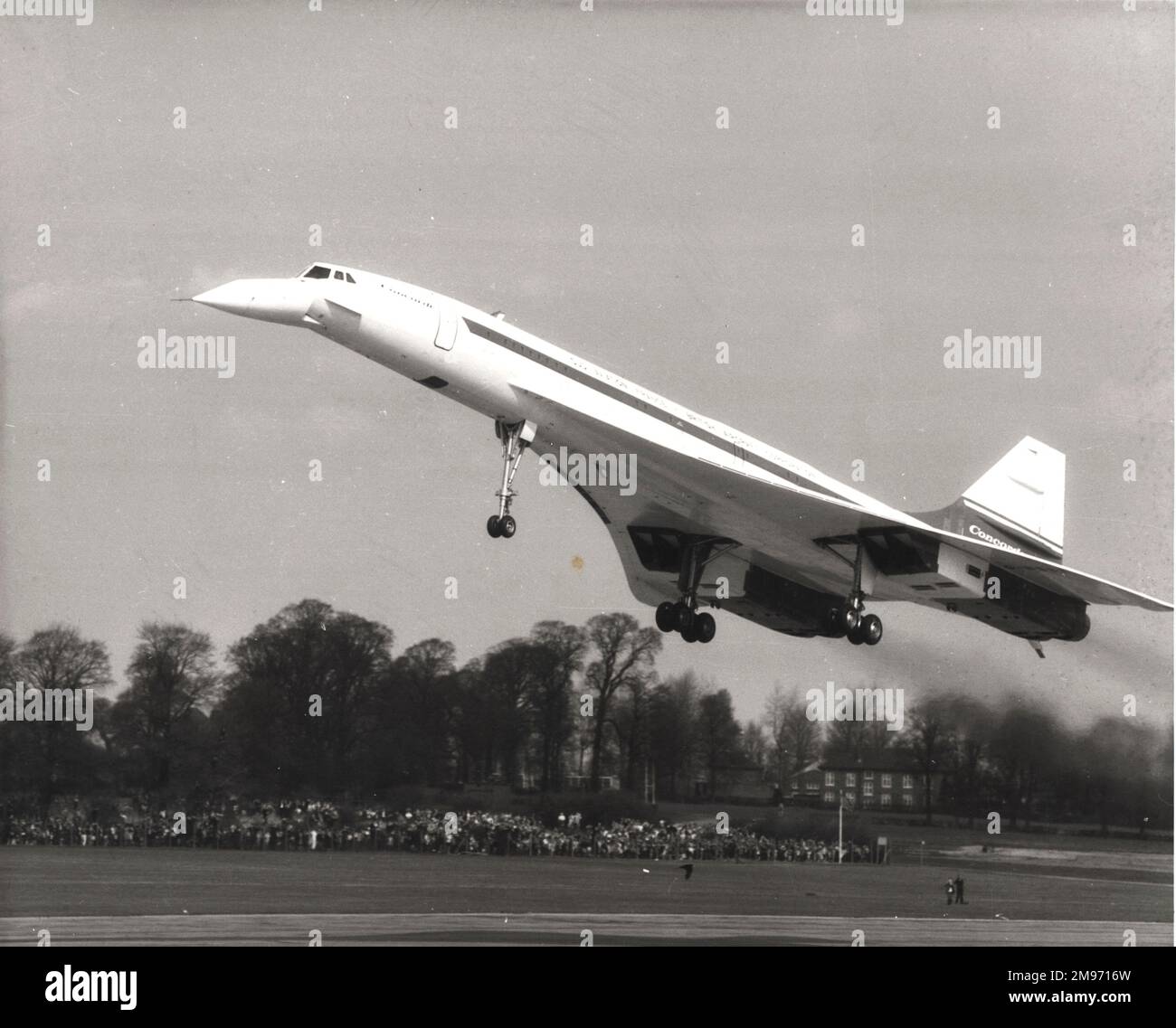 Concorde 002 takes-off from Filton on its maiden flight on 9 April 1969 ...