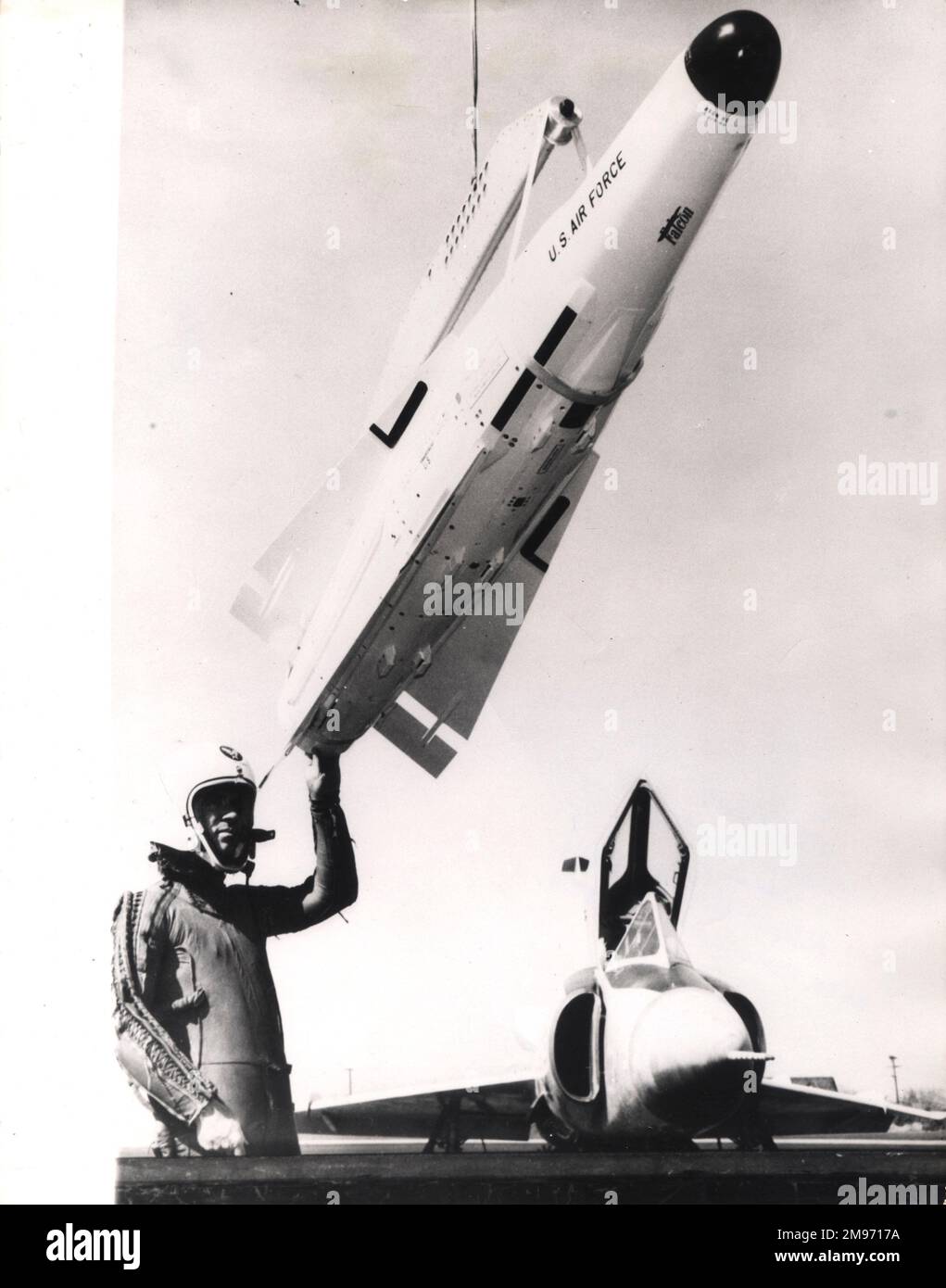 Hughes Falcon nuclear air-to-air missile with test pilot Chris M. Smith ...
