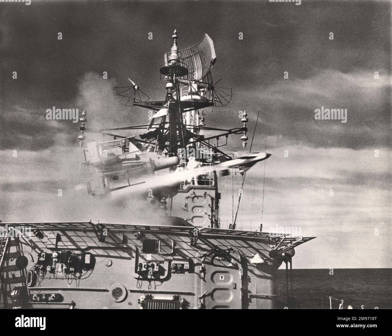 Short Seacat ship-to-air missile is launched Stock Photo - Alamy