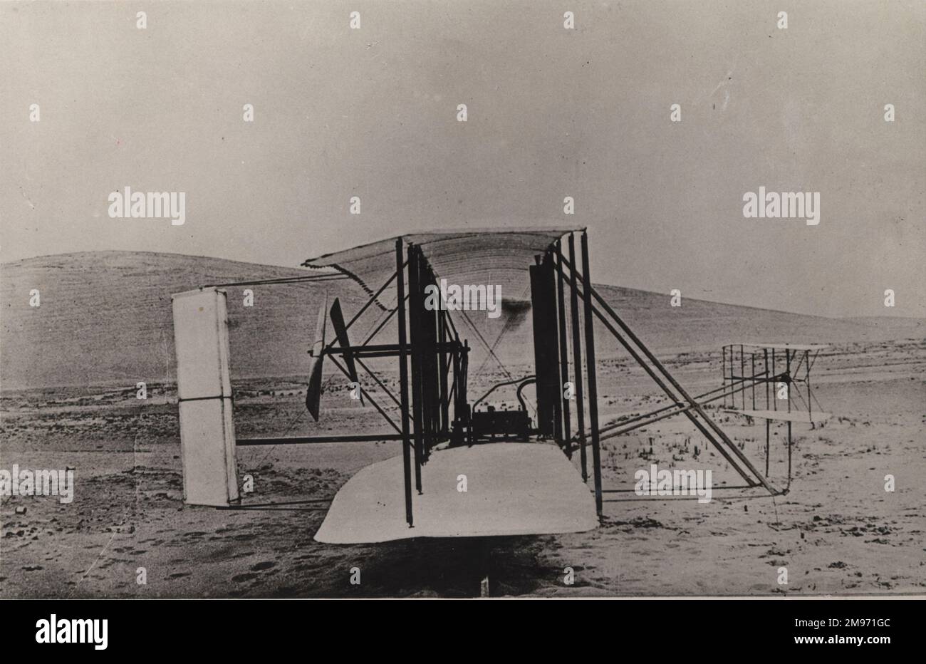 The Wright aeroplane from the side at Kitty Hawk, North Carolina, 17 ...