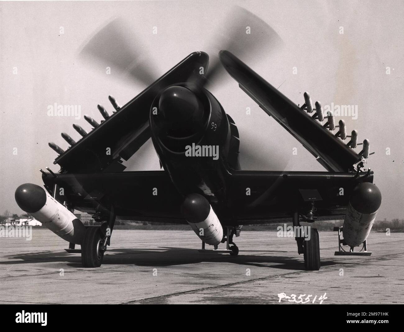 Martin AM-1 Mauler with engine running and wings folded Stock Photo - Alamy