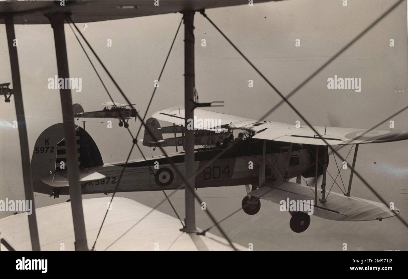 Fairey Swordfish I of No 823 Squadron from HMS Glorious participating in the Coronation Review ...