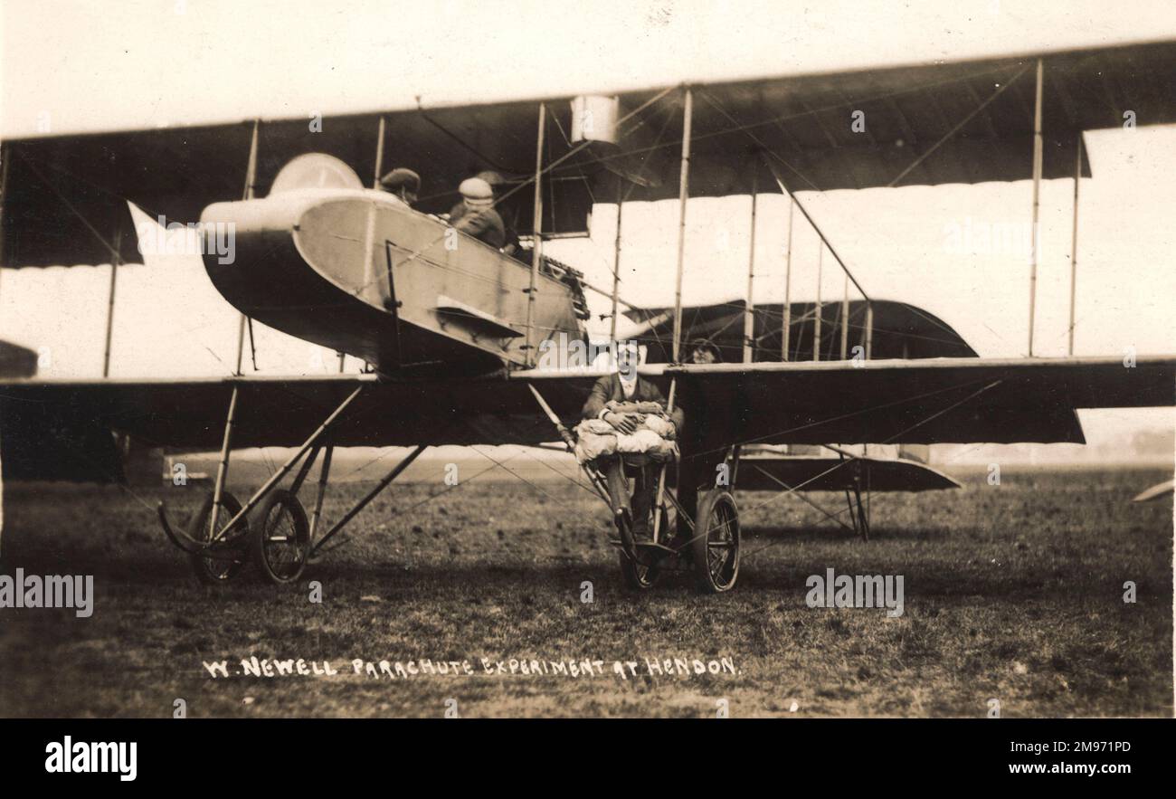 On 9 May 1914 William Newell, using a Calthrop Guardian Angel parachute ...