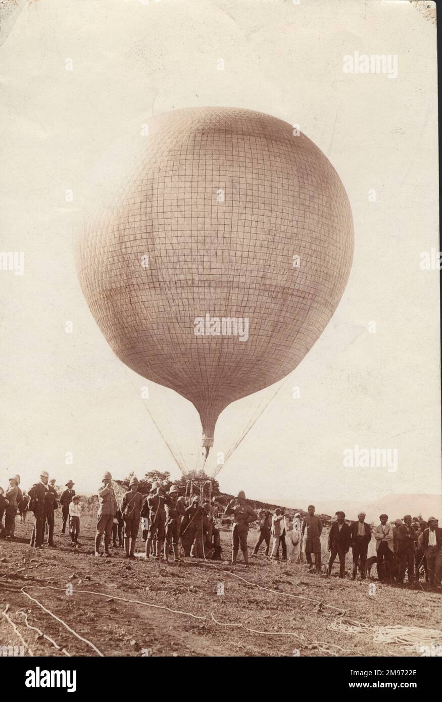 A military observation balloon at Ladysmith during the Boer War Stock ...