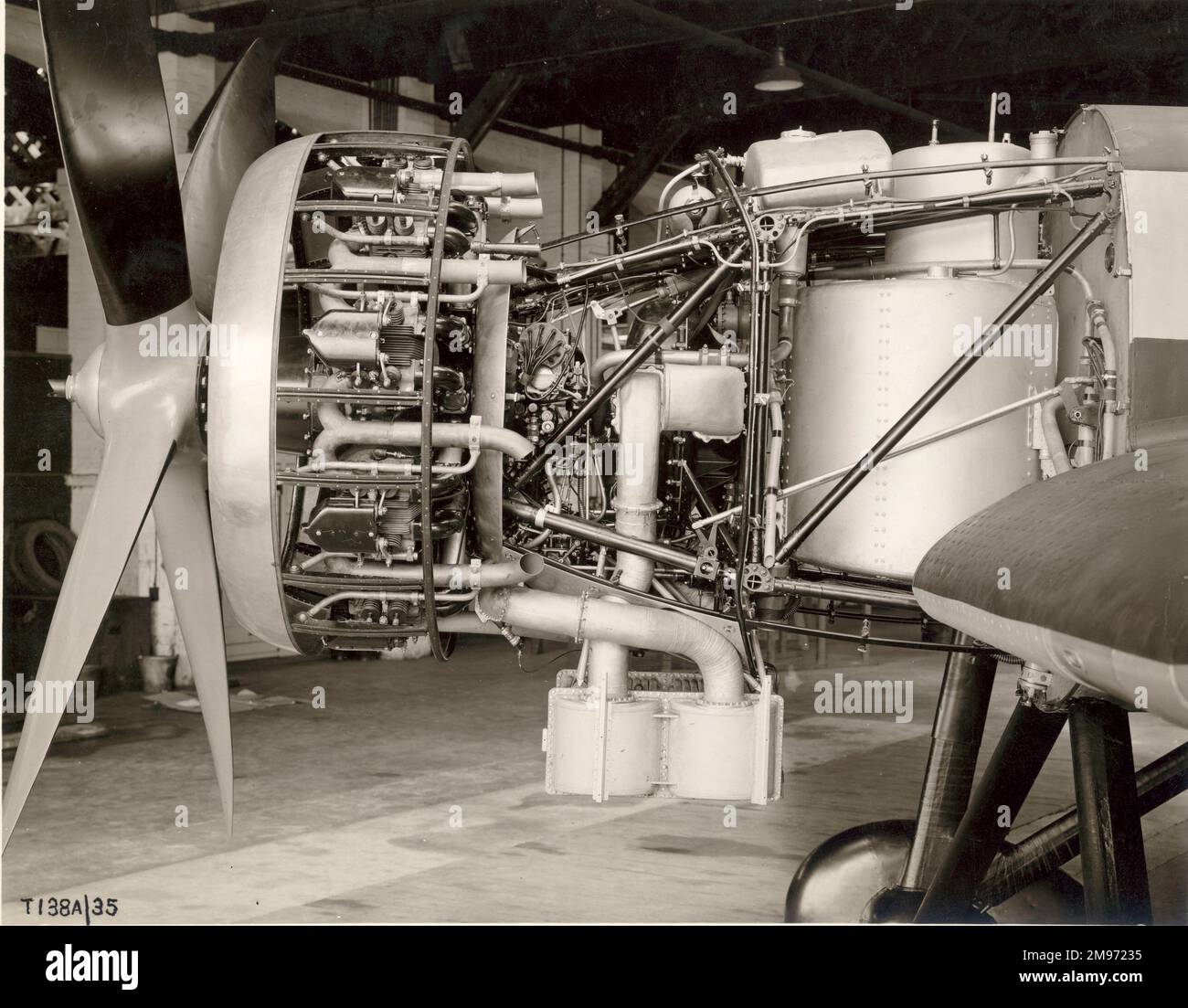 A 500hp Bristol Pegasus PE6S with a two-stage supercharger and inter ...