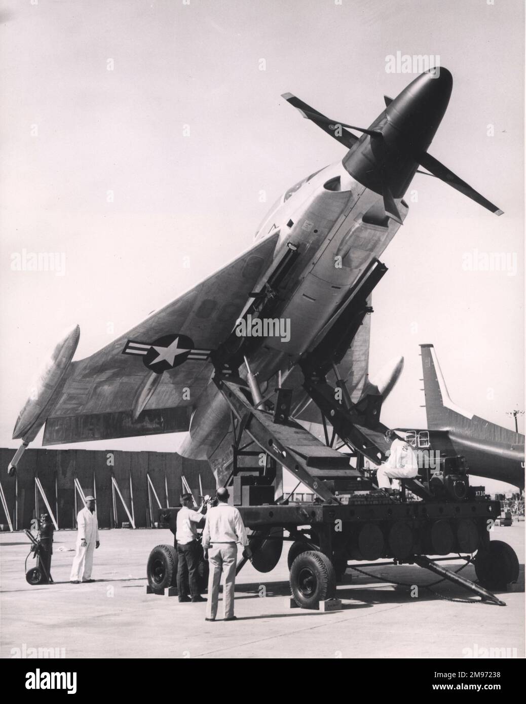 Convair XFY-1 on its mobile transporter Stock Photo - Alamy