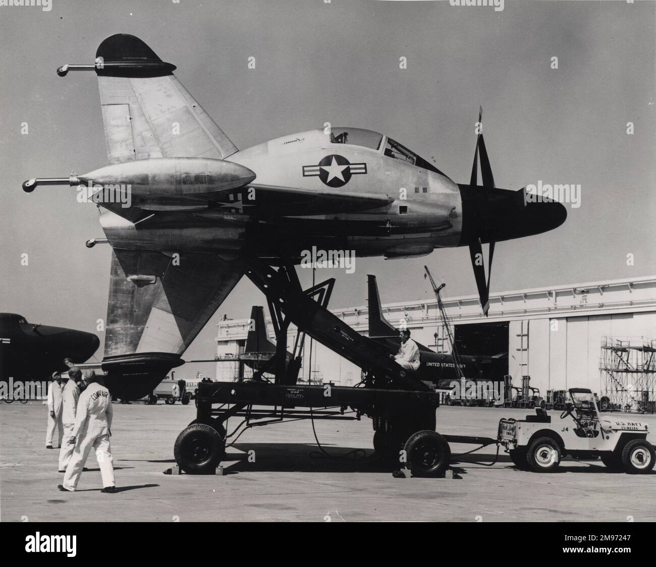 Convair XFY-1 on its mobile transporter Stock Photo - Alamy